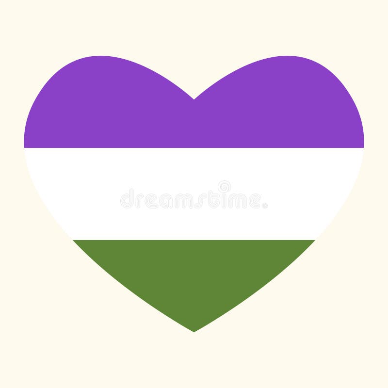 Heart with Genderqueer Flag. Pride Month Concept Stock Vector ...