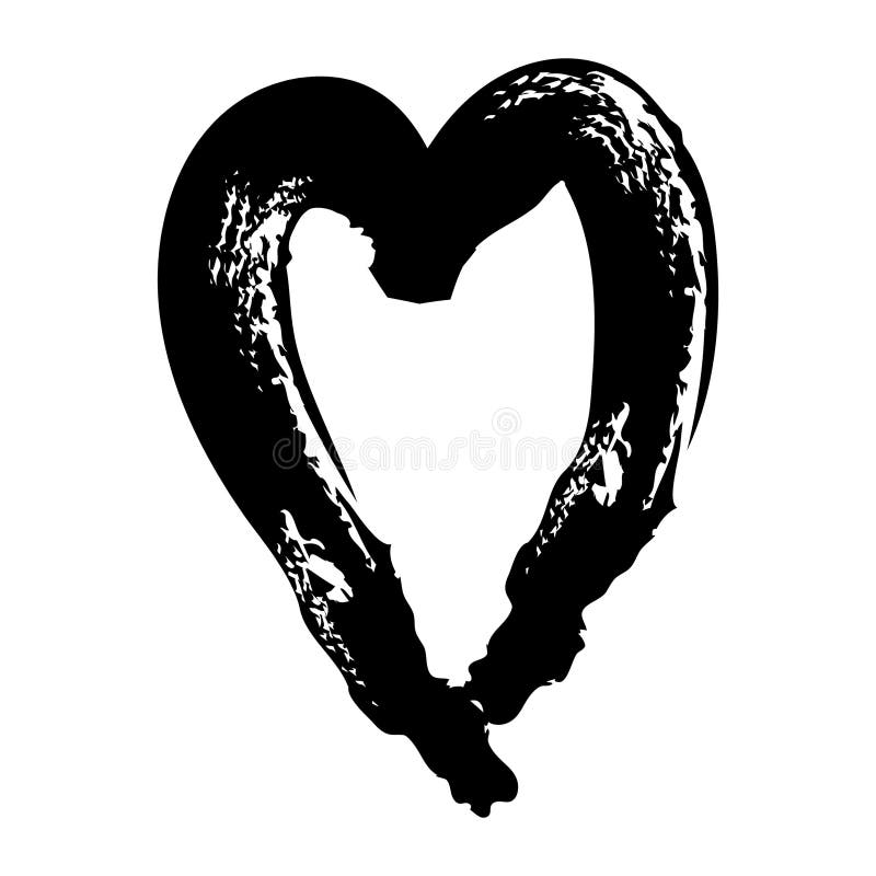 Heart Geometric Shape Brush Doodle Stock Vector - Illustration of ...