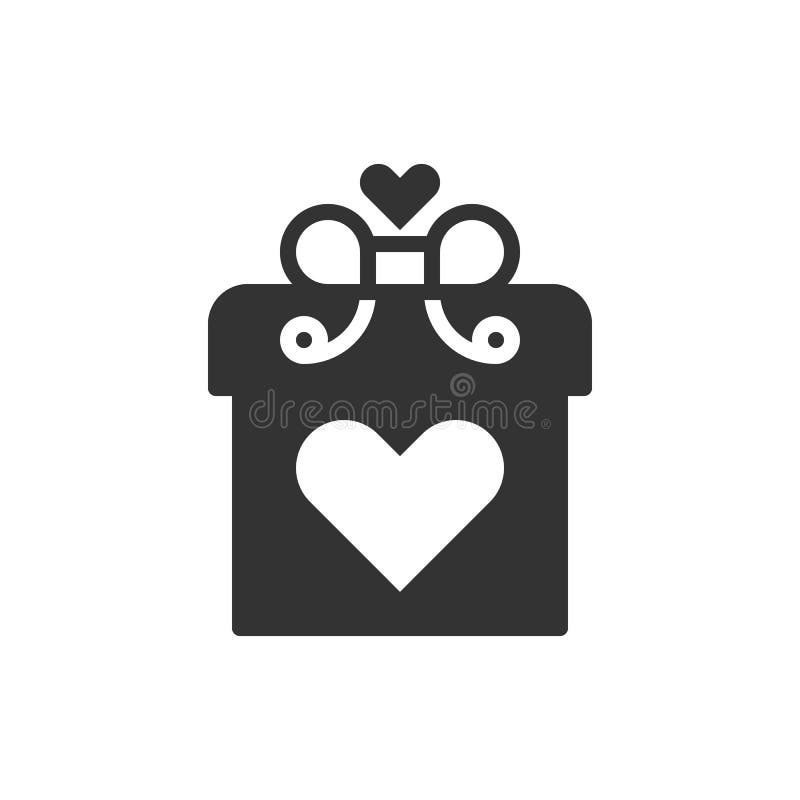Heart Gift Box Love Icon or Logo Vector Stock Vector - Illustration of ...