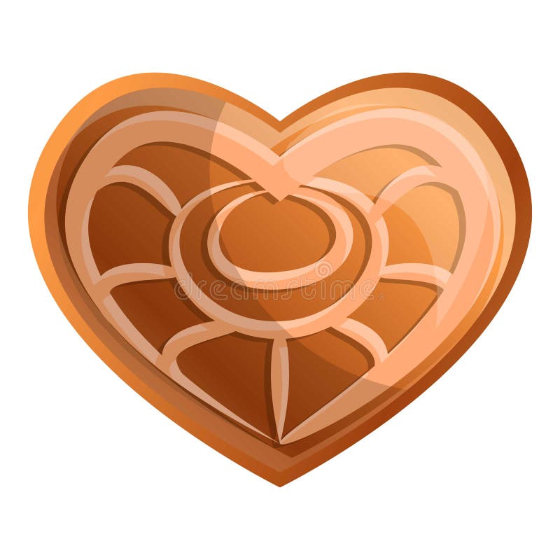 Heart Gingerbread Icon, Cartoon Style Stock Vector - Illustration of ...