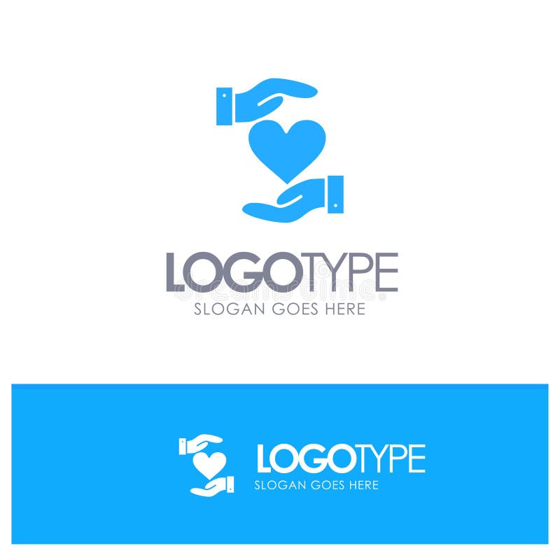Heart, Give, Hand, Favorite, Love Blue Logo Vector Stock Vector ...