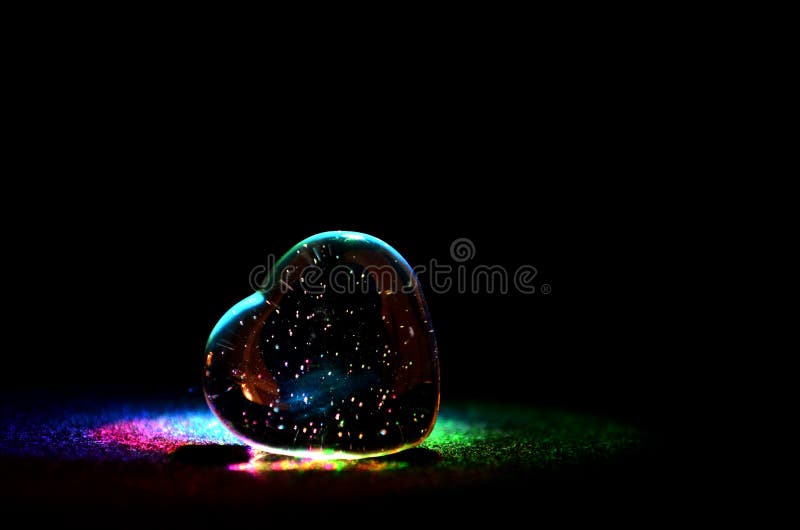 Heart of glass stock image. Image of effect, color, facet - 49333343