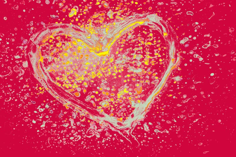 Heart on a Glass with Paint Splash Effect on it on Black Background ...