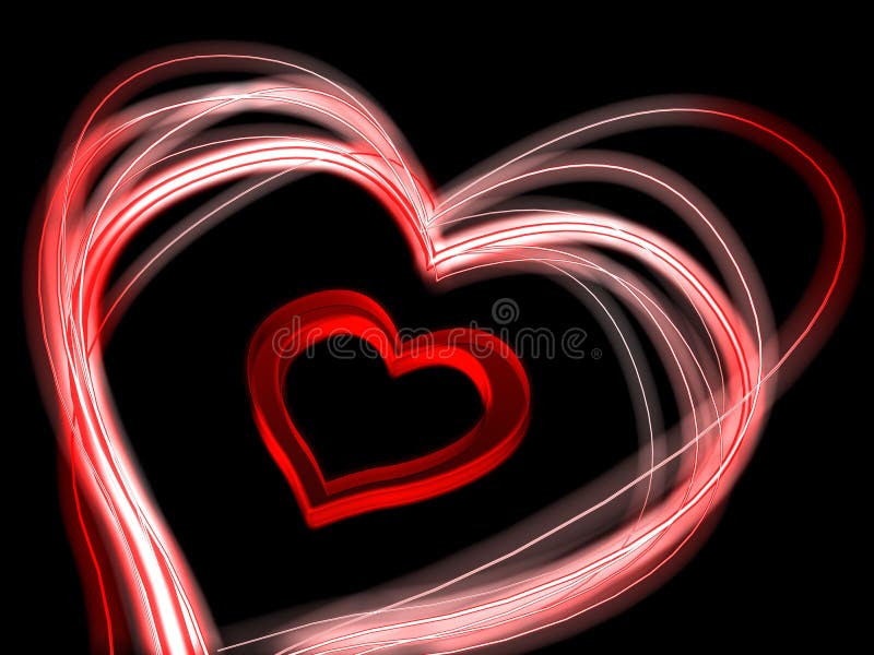 A heart with glowing edges stock illustration. Illustration of movement ...
