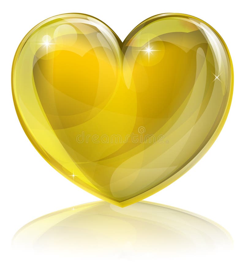 Heart of gold stock vector. Illustration of love, gold - 26680562