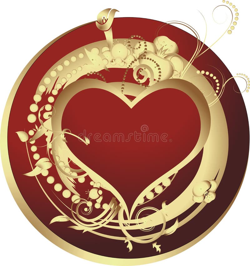 Heart of gold stock vector. Illustration of computer, honeymoon - 7422047