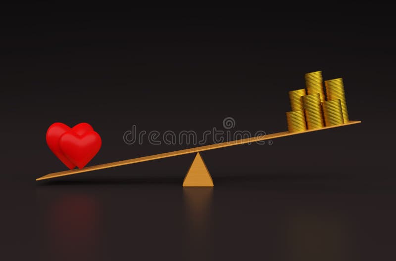 Heart with Gold Coin stock image. Image of balance, concept - 61324721