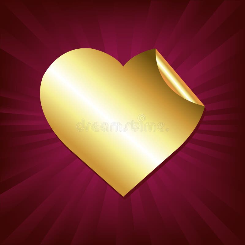Gold heart vector stock vector. Illustration of gold - 109637788