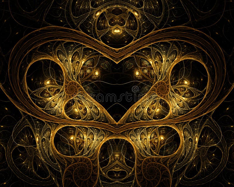 Heart in Gold Wire stock illustration. Illustration of decor - 12979160