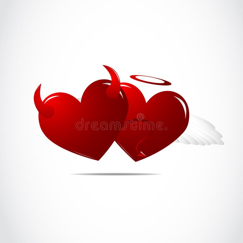 The heart in good and evil stock vector. Illustration of poster - 19968454