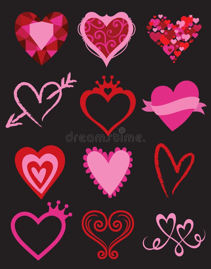 Heart Graphic Elements stock vector. Illustration of drawing - 46413539
