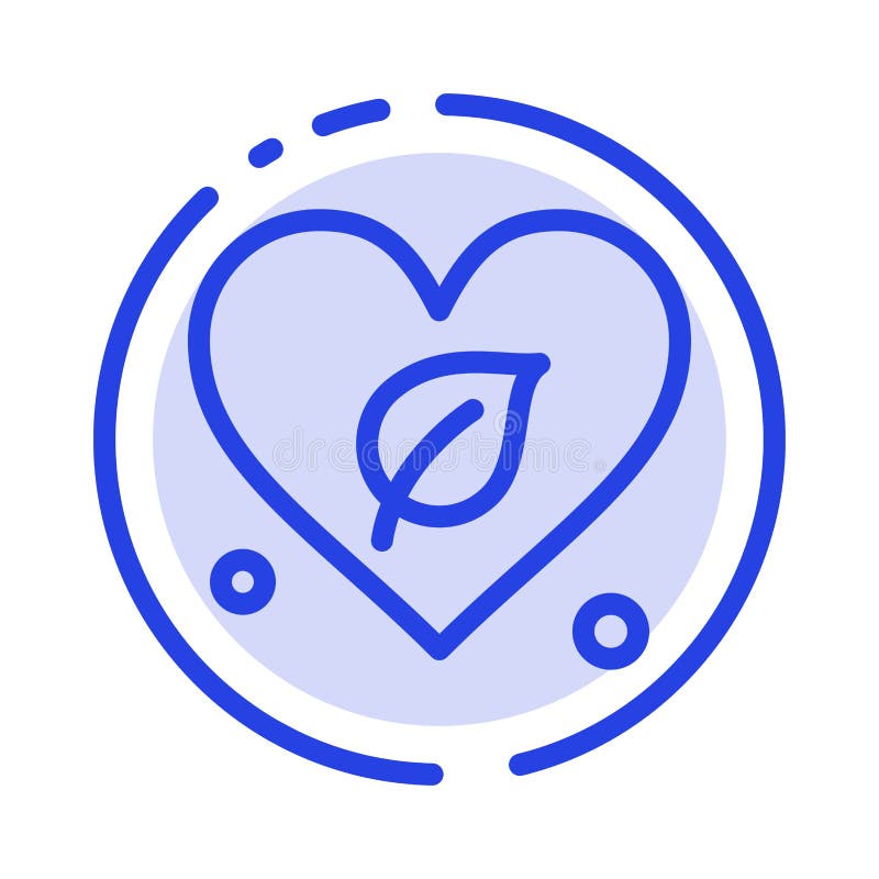 Heart, Green, World, Save Blue Dotted Line Line Icon Stock Vector ...
