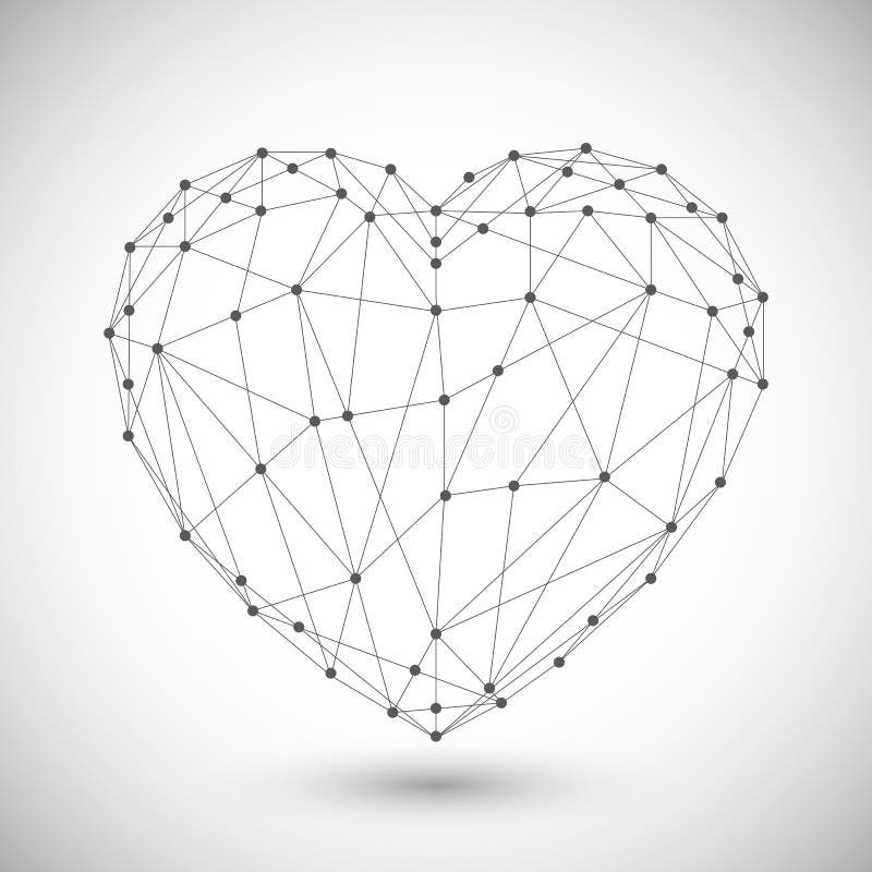 Heart grid sign â€“ vector stock vector. Illustration of mesh - 157999833