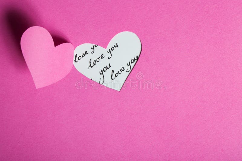 Heart Half-Cut from Pink Paper Stock Image - Image of surface, shape ...