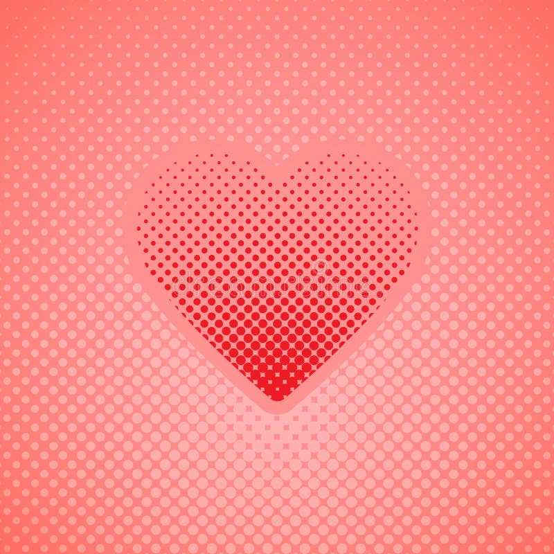 Heart with Halftone Dots Effect Stock Vector - Illustration of abstract ...