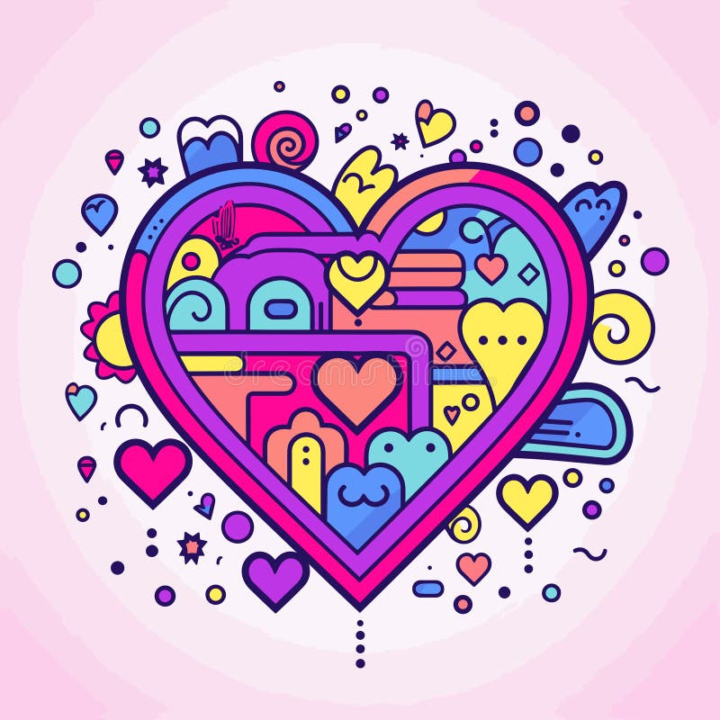 Heart Hand-drawn Comic Illustration. Heart. Vector Doodle Style Cartoon ...