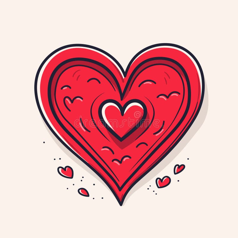Heart Hand-drawn Comic Illustration. Heart. Vector Doodle Style Cartoon ...