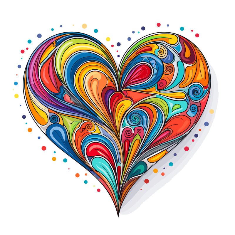 Heart Hand-drawn Comic Illustration. Heart. Vector Doodle Style Cartoon ...