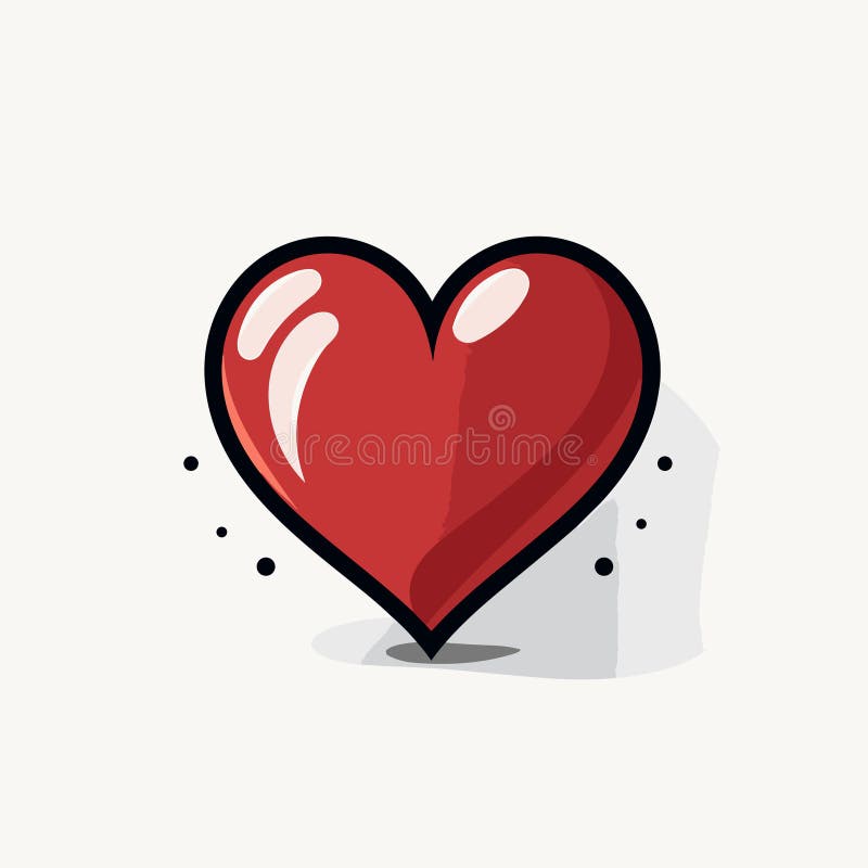 Heart Hand-drawn Comic Illustration. Heart. Vector Doodle Style Cartoon ...