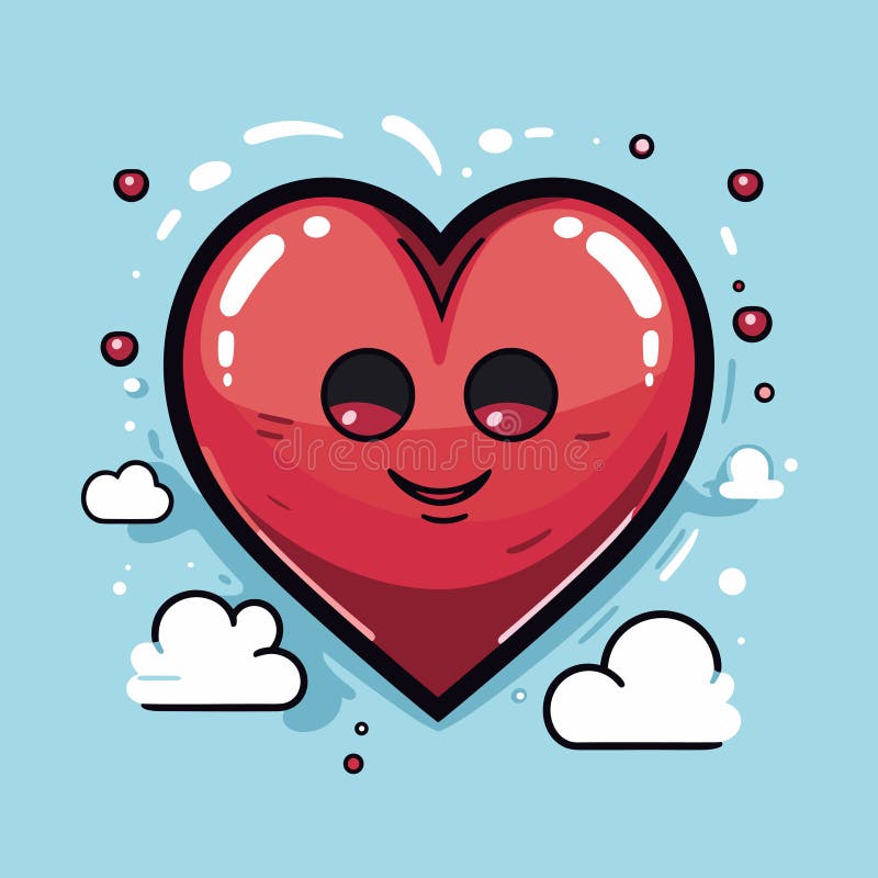 Heart Hand-drawn Comic Illustration. Heart. Vector Doodle Style Cartoon ...