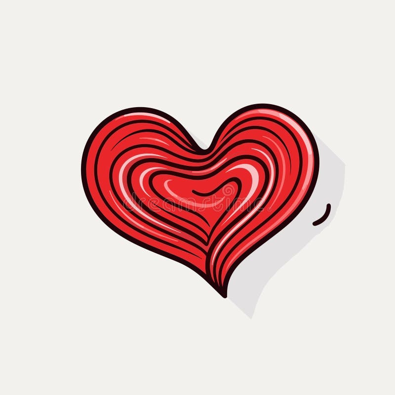 Heart Hand-drawn Comic Illustration. Heart. Vector Doodle Style Cartoon ...