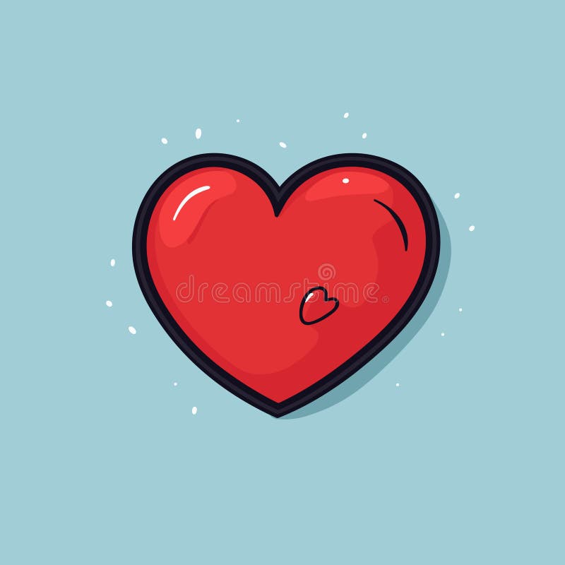 Heart Hand-drawn Comic Illustration. Heart. Vector Doodle Style Cartoon ...