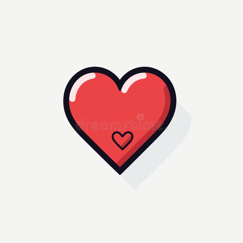 Heart Hand-drawn Comic Illustration. Heart. Vector Doodle Style Cartoon ...