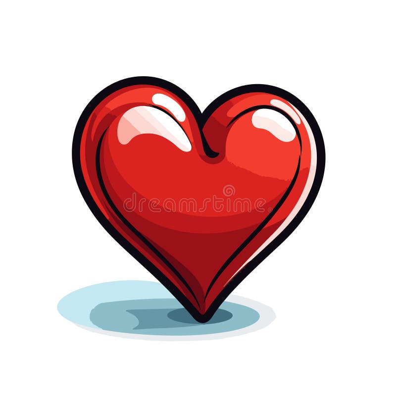 Heart Hand-drawn Comic Illustration. Heart. Vector Doodle Style Cartoon ...