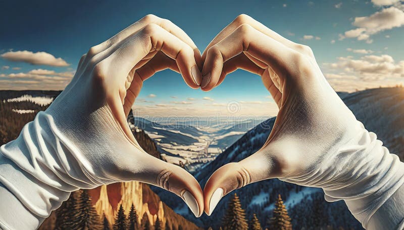 Heart hand gesture stock illustration. Illustration of cartoon - 306432322