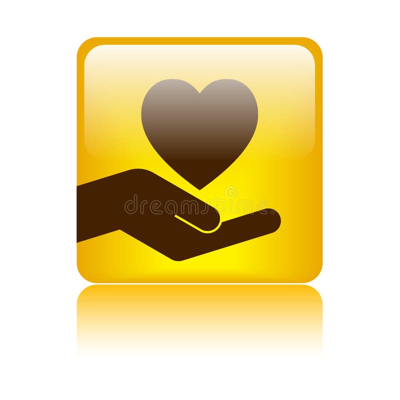 Heart in hand logo stock illustration. Illustration of artwork - 121309558