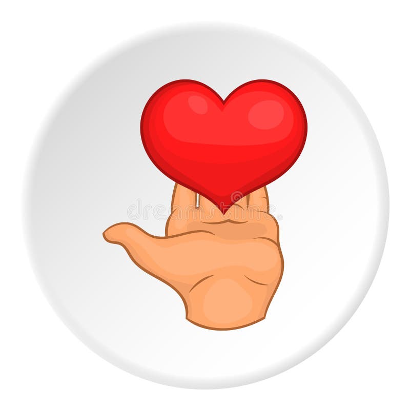 Heart on Hand Icon, Flat Style Stock Vector - Illustration of growth ...