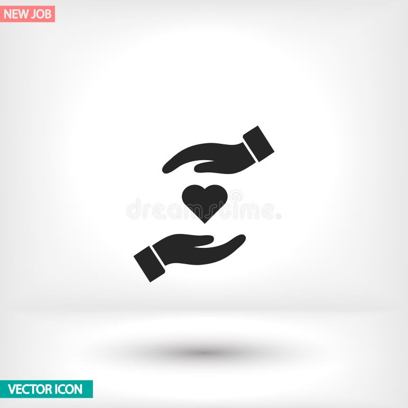 Heart in Hand Icon , Lorem Ipsum Flat Design Stock Illustration ...