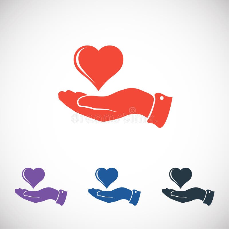 Heart in Hand Icon, Vector Illustration. Flat Stock Vector ...
