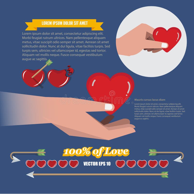 Heart and Hand Infographic. Love Concept - Stock Illustration ...