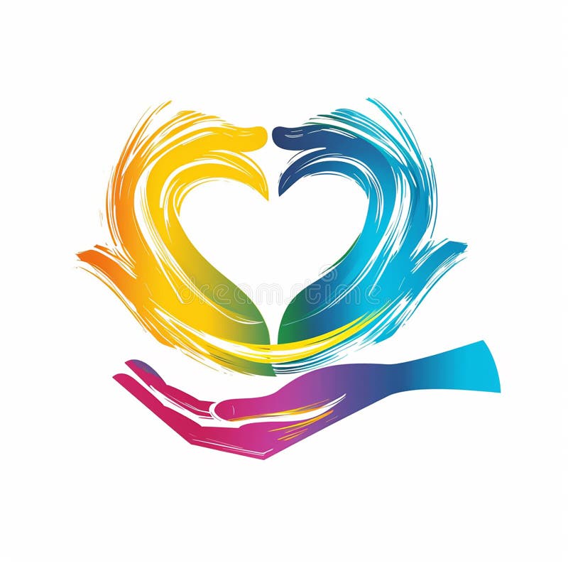 Heart and hand logo stock illustration. Illustration of contemporary ...