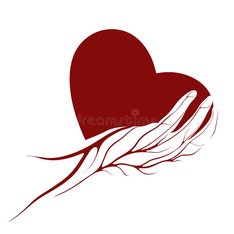 A Heart in a Hand Logo or Sign Stock Vector - Illustration of donate ...