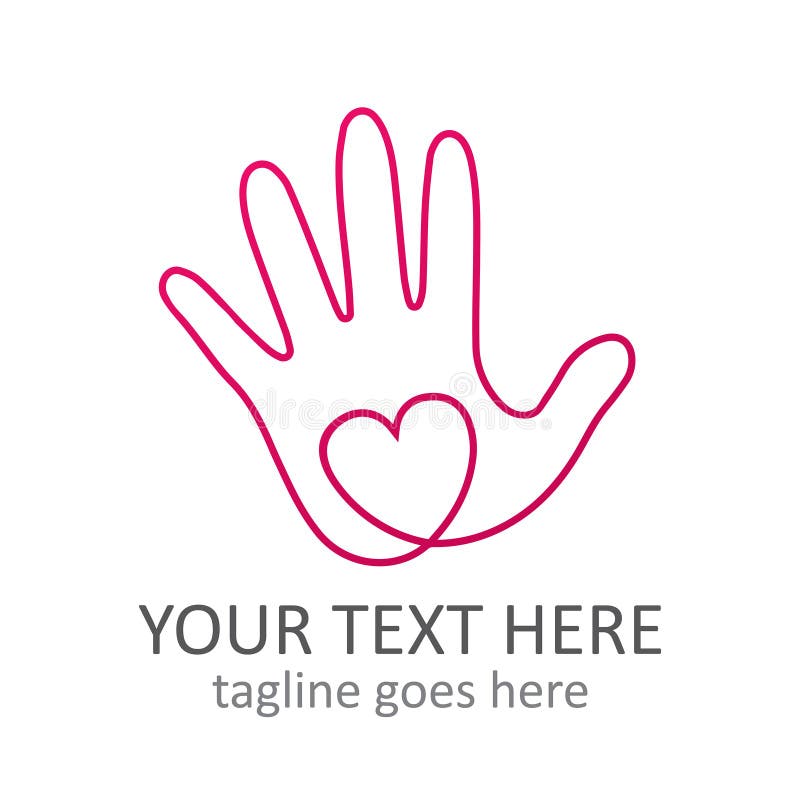 Heart in hand logo vector stock vector. Illustration of care - 157596240