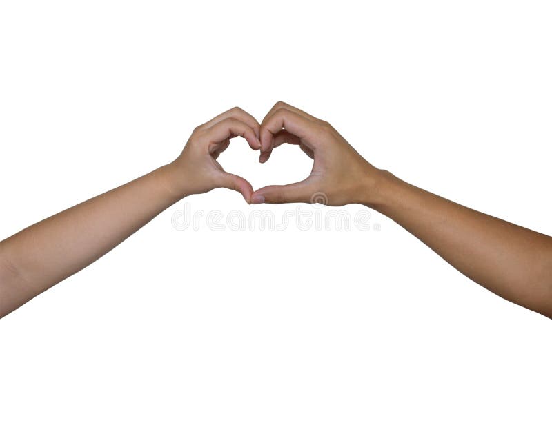 Heart Hand by Men and Women Stock Photo - Image of heart, isolated ...