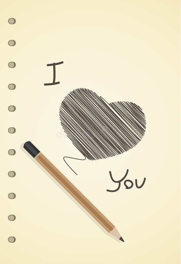 Heart Hand Painted Blank Realistic Spiral Notepad Notebook and Pencil ...