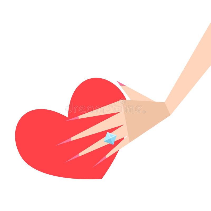 Heart in hand stock vector. Illustration of give, valentine - 56656040