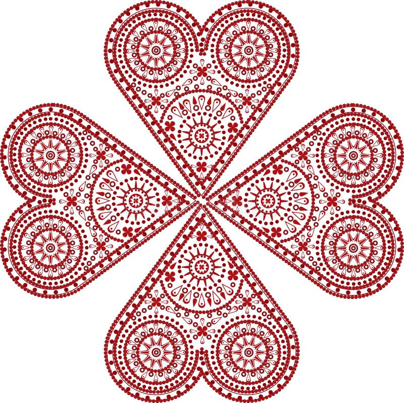 Heart Handmade Crochet Ornament Stock Vector - Illustration of heart ...