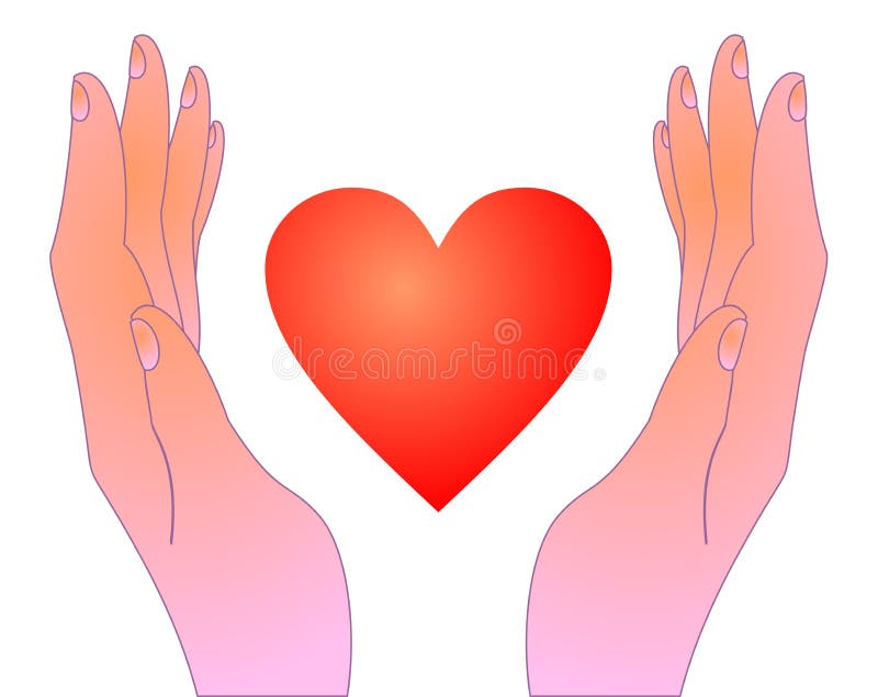 Heart in hands drawing stock vector. Illustration of healthy - 128347624