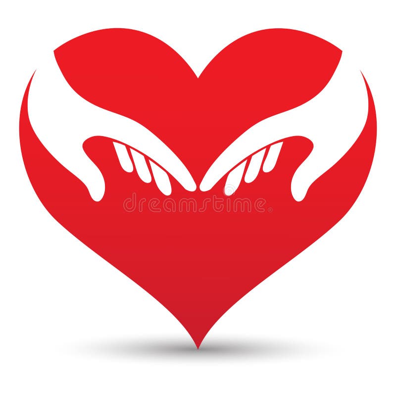 Helping Hands and Heart Icons Logo Vector Design. Stock Vector ...