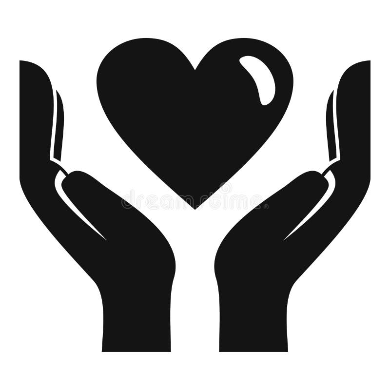Heart in Hands Icon, Simple Style Stock Vector - Illustration of ...