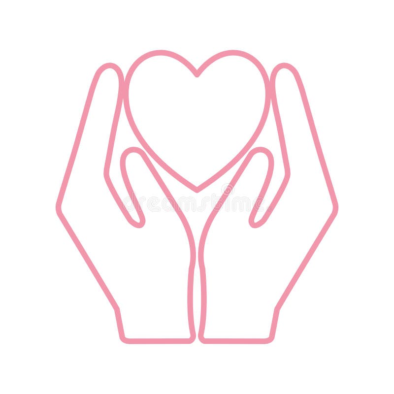 Heart between Hands Line Style Icon Vector Design Stock Vector ...