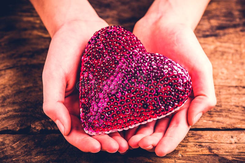 With heart in hands stock image. Image of present, love - 109452765