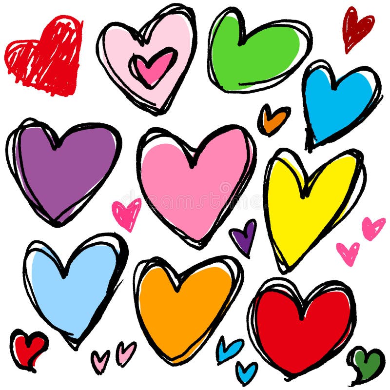 Heart of handwriting stock vector. Illustration of handpainted - 29537550