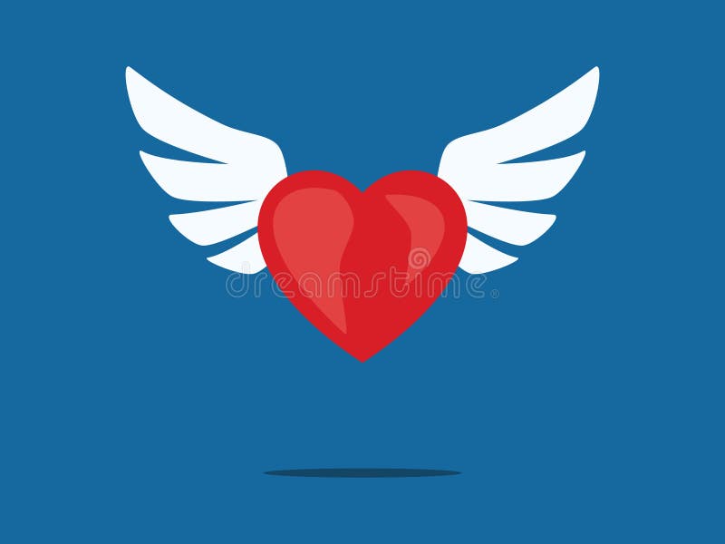 Heart Has Wings that Can Fly. Independent Life Concept Stock Vector ...