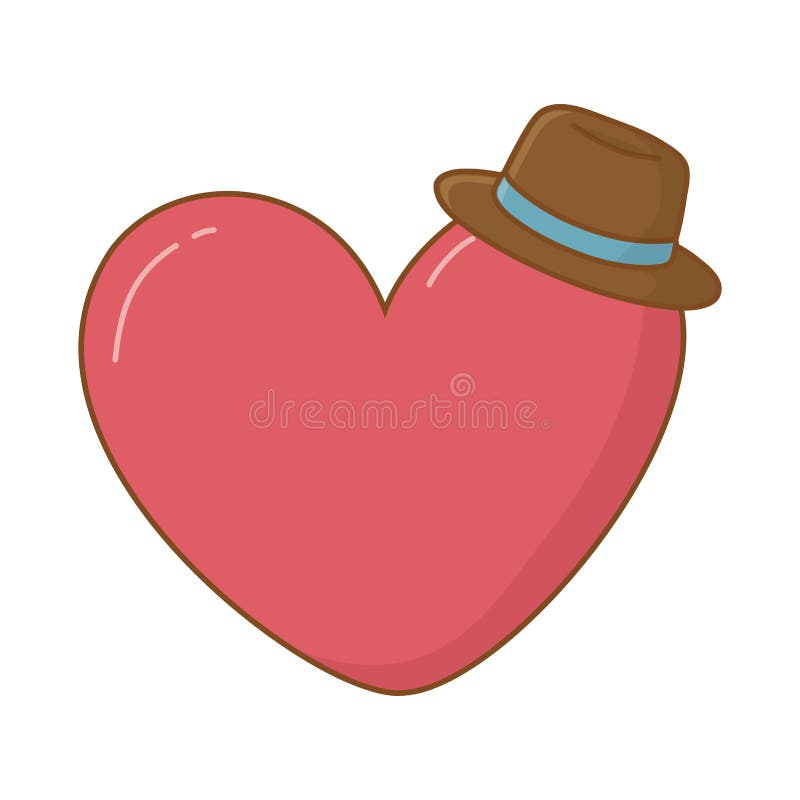 Heart and hat stock vector. Illustration of accessory - 144944117
