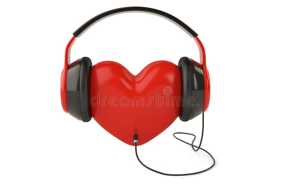 Heart and Headset Creative Concept 3d Illustration. Stock Illustration ...